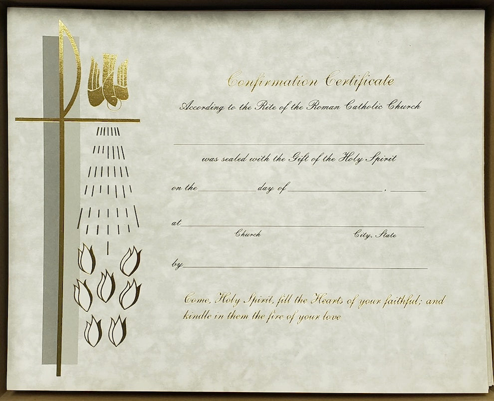 Confirmation Parchment Certificate – Faith Matters Inc.